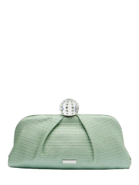 AQUAZZURA Tequila Embellished Clutch With Chain Strap - Green