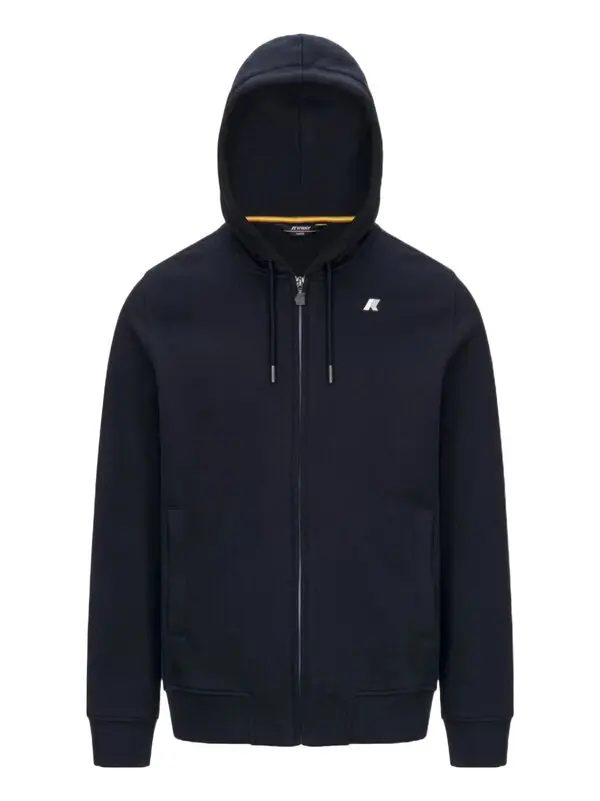 K-WAY Logo Zip-up Hooded Jacket - Black