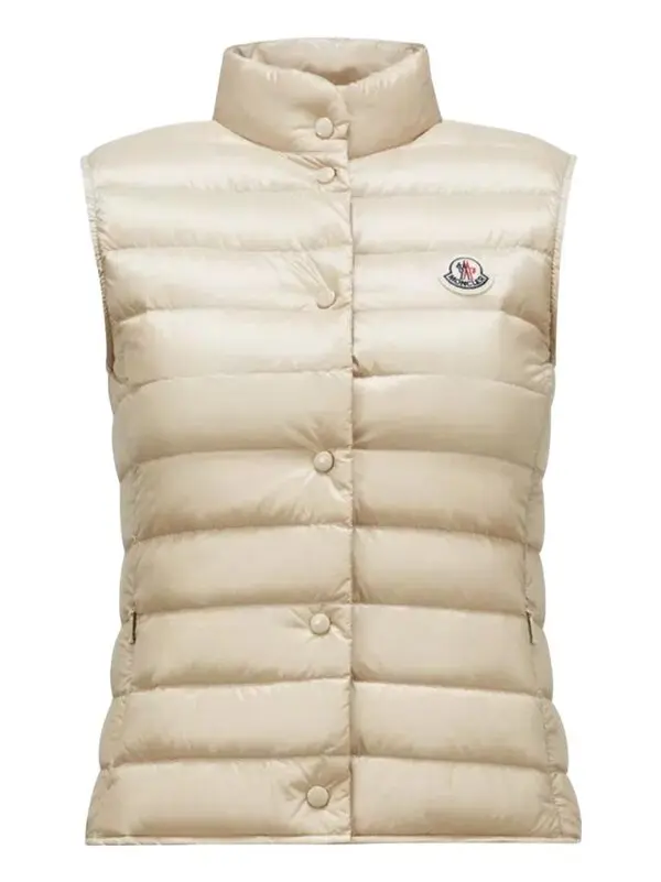 Moncler Liane High-neck Puffer Gilet - Nude