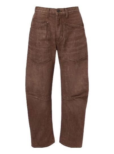 NILI LOTAN Belt Loop Jeans - Brown
