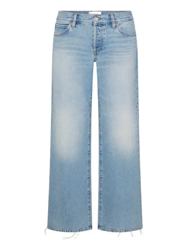 FRAME Wide-leg Raw-hem Jeans - Dodger Offset Hem