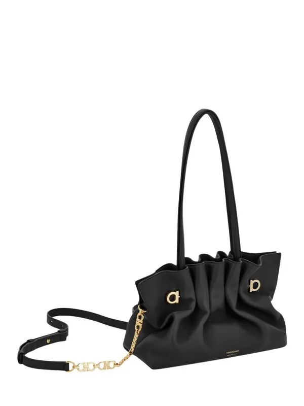 FERRAGAMO Soft-bag Shoulder Bag With Chain Strap - Black