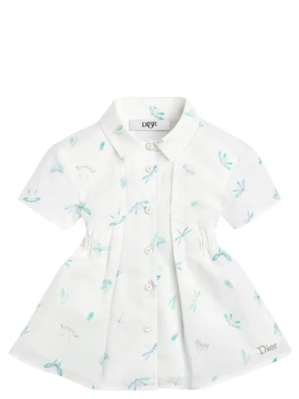 Dior Short Sleeve Dress With Embroidery - Ivory