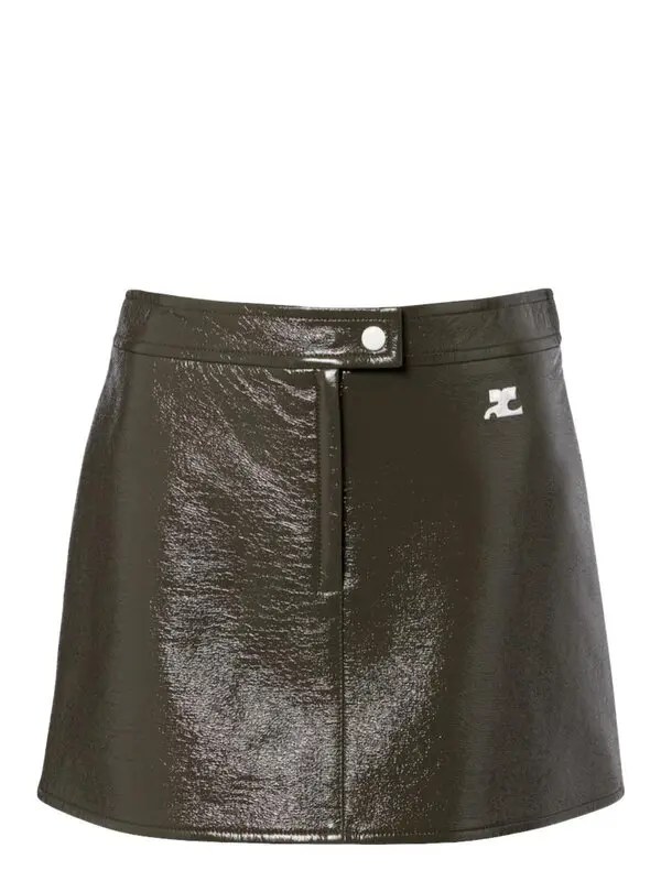 COURREGES Cotton-blend Vinyl Mini Skirt - Black