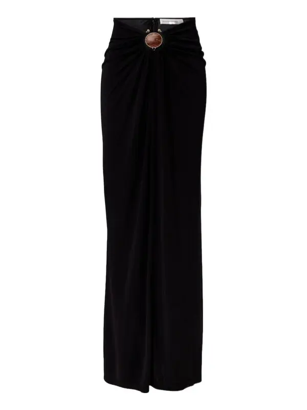 Christopher Esber Embellished Gathered Jersey Maxi Skirt - Black