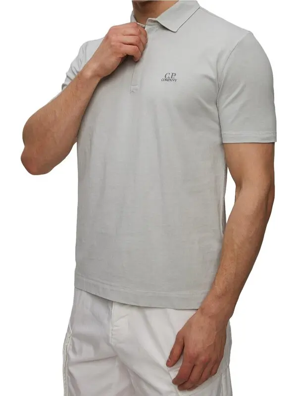 C.P. COMPANY 1020 Jersey Logo Polo - Grey