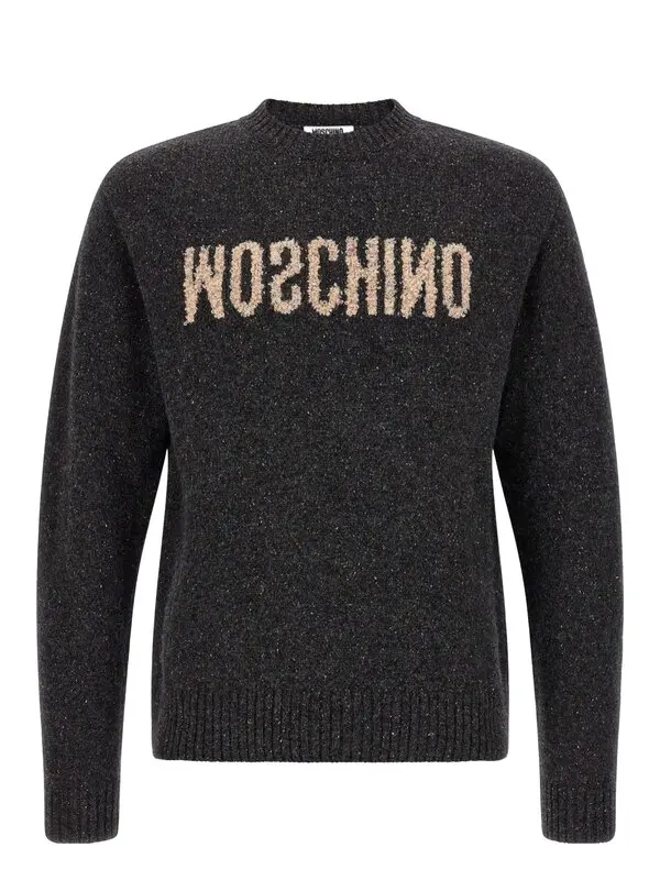 Moschino Mirrored Logo Sweater - Gray