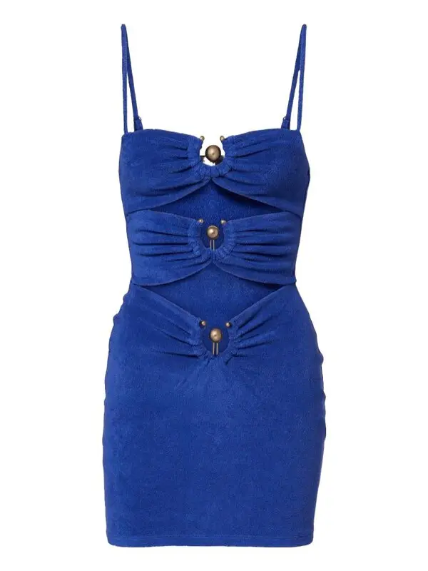 Christopher Esber Cutout Cotton-blend Terry Minidress - Blue