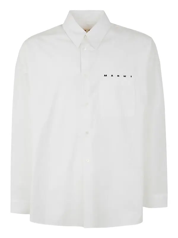 Marni Logo Long-sleeved Shirt - White