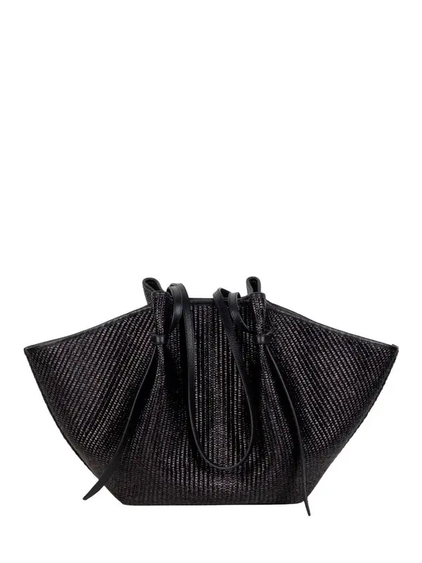 Yuzefi Woven Details Shoulder Bag - Black