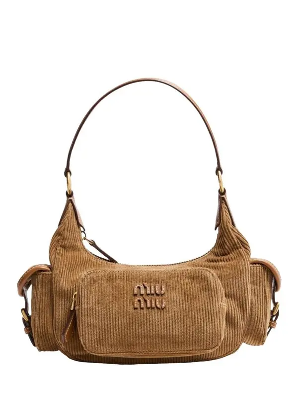 Miu Miu Corduroy Shoulder Bag - Brown