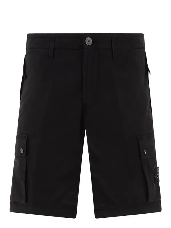 Stone Island Belt Loop Cargo Shorts - Black