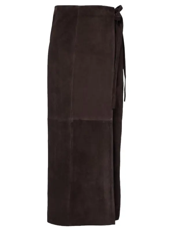 Nour Hammour Wrap Midi Skirt With Tie Detail - Black