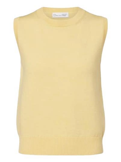Oscar De La Renta Virgin Wool Sweater Vest - Nude
