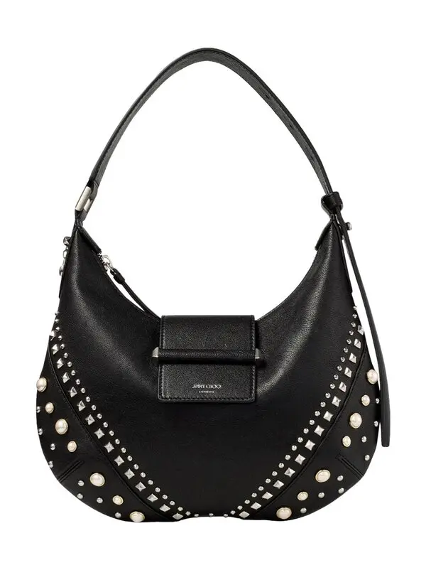 JIMMY CHOO Small Bar Hobo Bag - Black