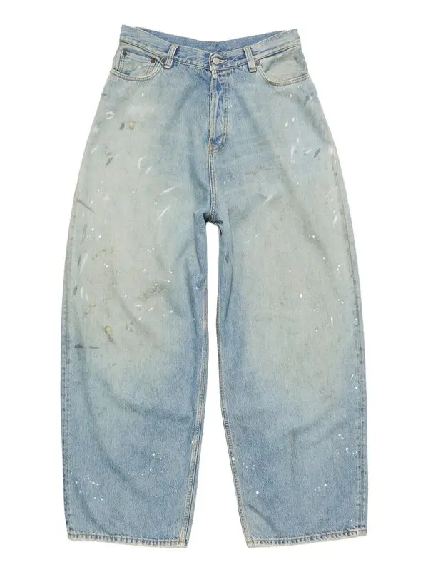 Acne Studios Super Baggy Fit Jeans With Paint Details - Blue