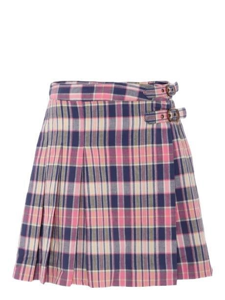 Ralph Lauren Plaid Wrap Skirt - Gray