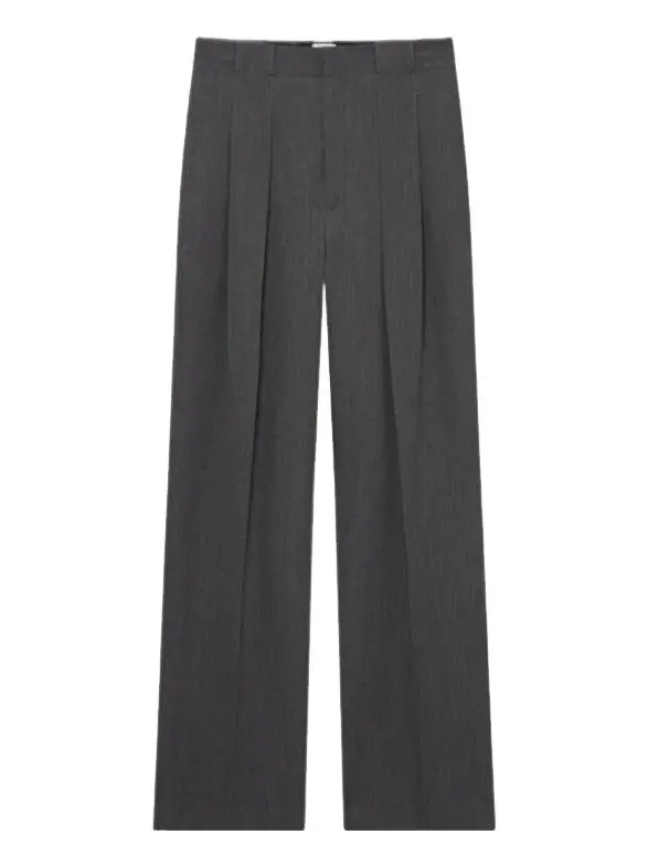 Casablanca Pleated Detail Casual Pants - Grey