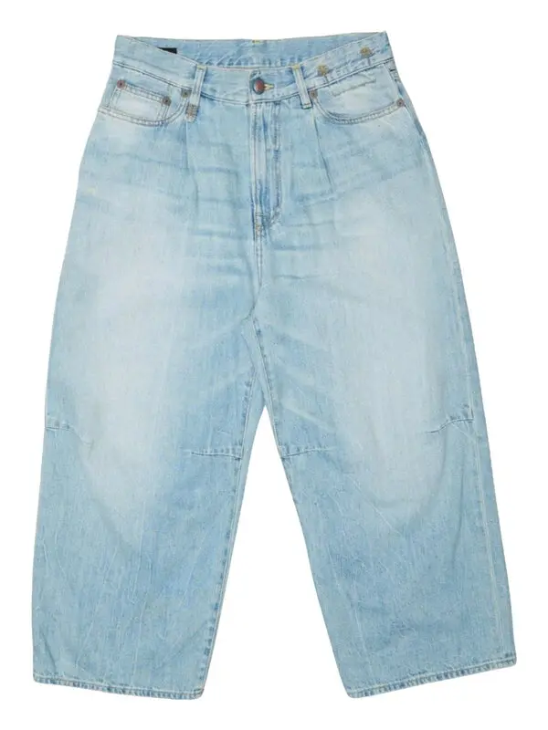 R13 Belt Ring Wide Leg Jeans - Blue