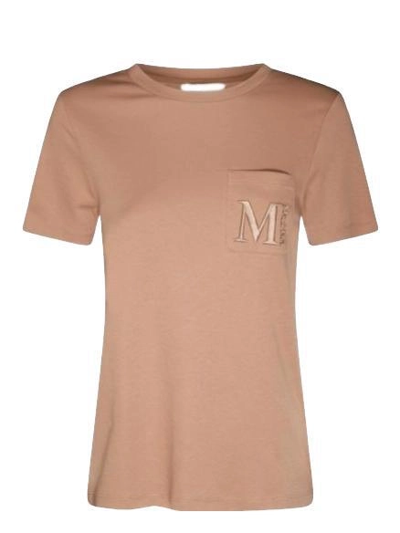 Max Mara Logo Embroidered Crewneck T-shirt - Brown