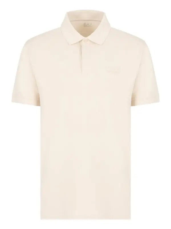 EA7 Raised-logo Polo Shirt - Beige