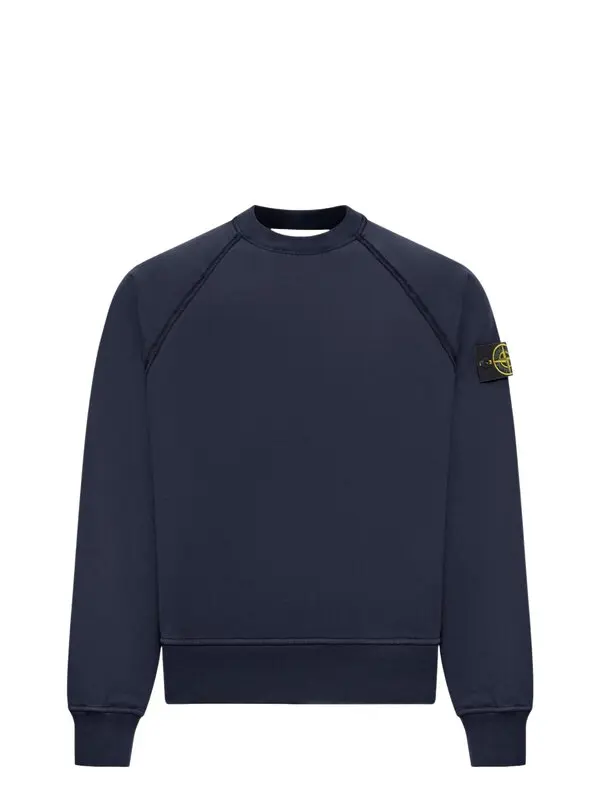 Stone Island Logo Patch Crewneck Sweatshirt - Blue