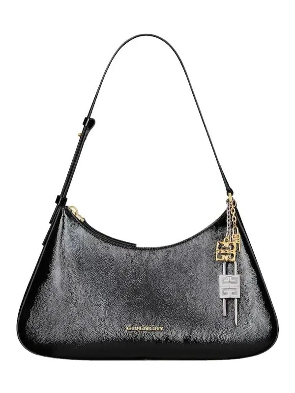Givenchy Logo Plaque Padlock Detailed Shoulder Bag - Black