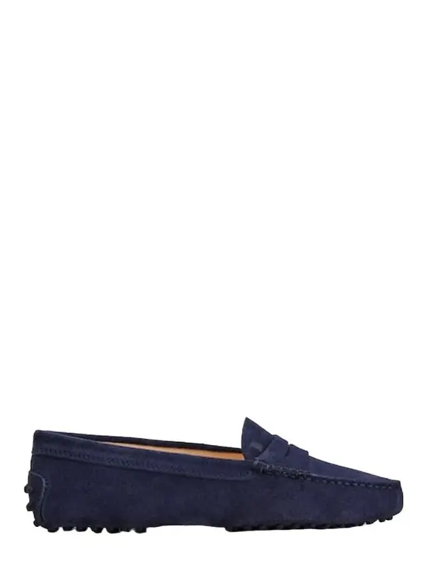TOD'S Suede Penny Loafers With Rubber Bean Sole - Black