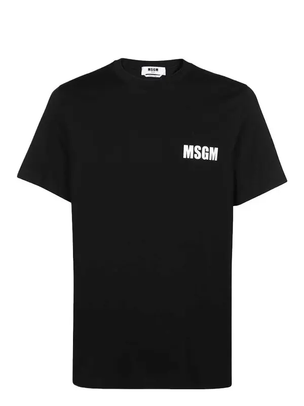MSGM Logo Printed Crewneck T-shirt - Black