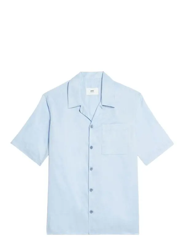 AMI Paris Front Pocket Short Sleeve Shirt - Blue