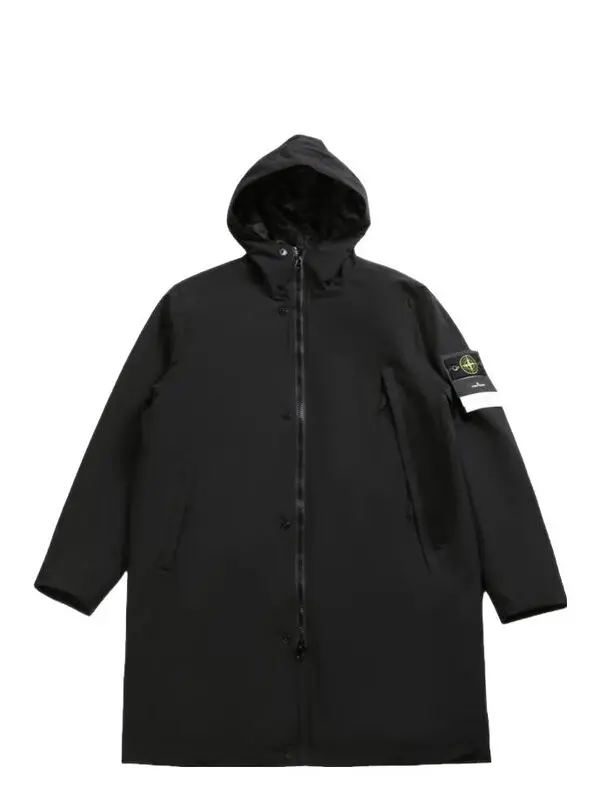 Stone Island Padded Zip-up Coat - Black
