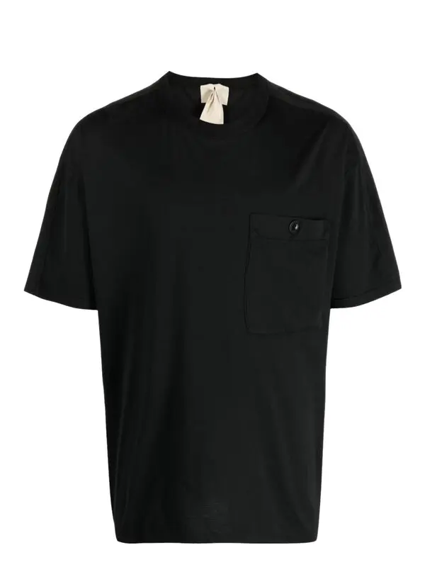 TEN C Logo Patch Crewneck T-shirt - Black