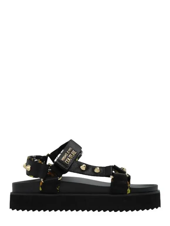 Versace Studded Strap Sandals - Black