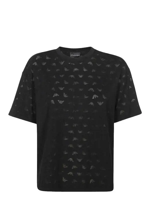 Emporio Armani Logo-print Short-sleeved T-shirt - Black