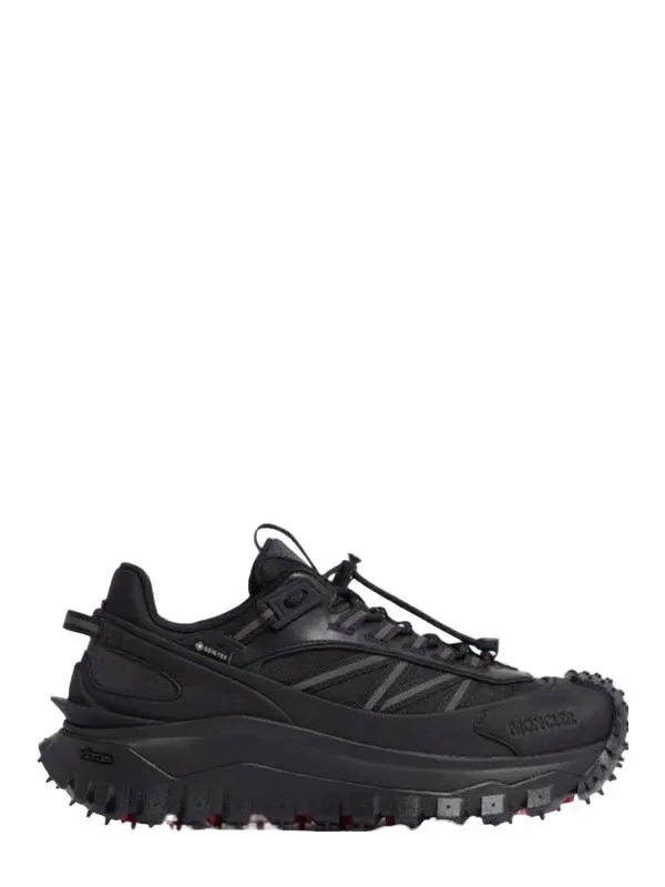 Moncler Round Toe Lace-up Sneakers - Black