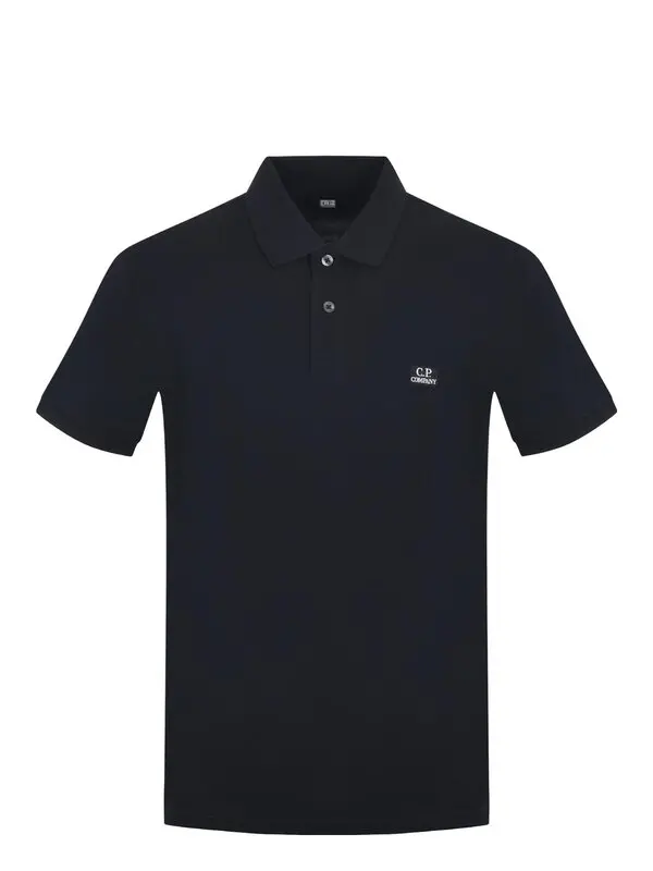 C.P. COMPANY Logo Patch Polo Shirt - Black