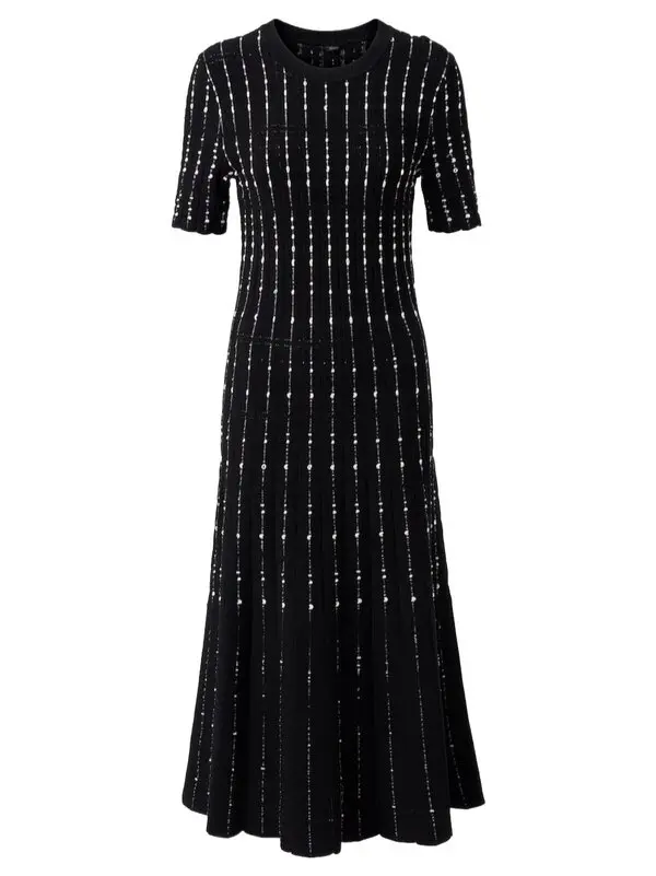 JOSEPH Ribbed Knit Midi Dress - Black