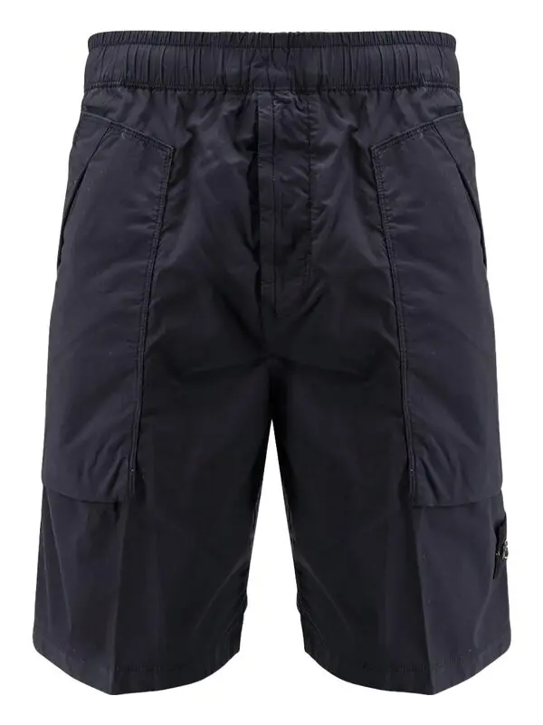 Stone Island Logo Patch Bermuda Shorts - Blue