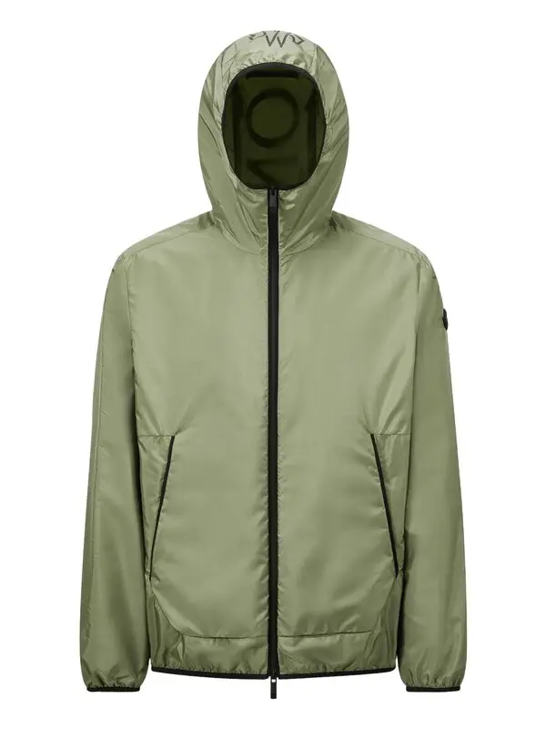 Moncler Granier Logo Patch Zip-up Jacket - Green