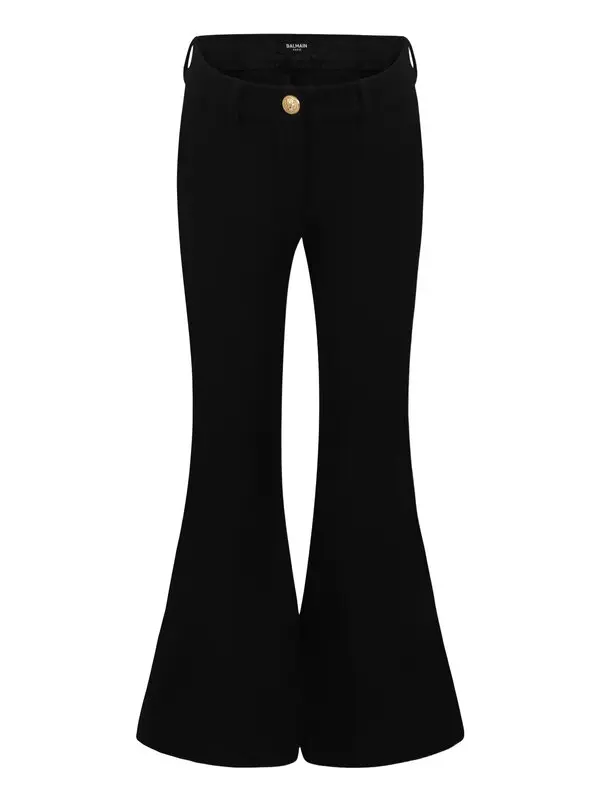 Balmain Logo-patch Flared Trousers - Black