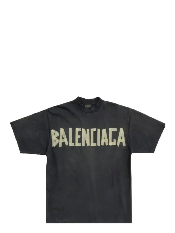 Balenciaga Tape Type Medium Fit T-shirt In Faded - Black