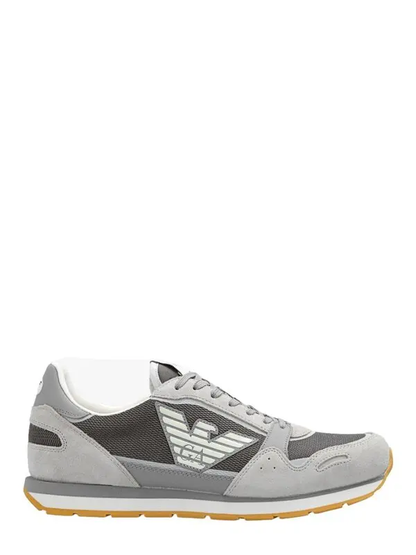 Emporio Armani Paneled Low-top Sneakers - Gray