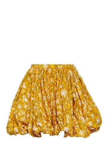 JIL SANDER Floral Pleated Miniskirt - Yellow