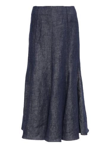 Gabriela Hearst Denim-blue Linen Maxi Skirt - Black