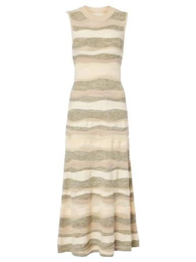 Ulla Johnson Striped Knit Midi Dress - Nude
