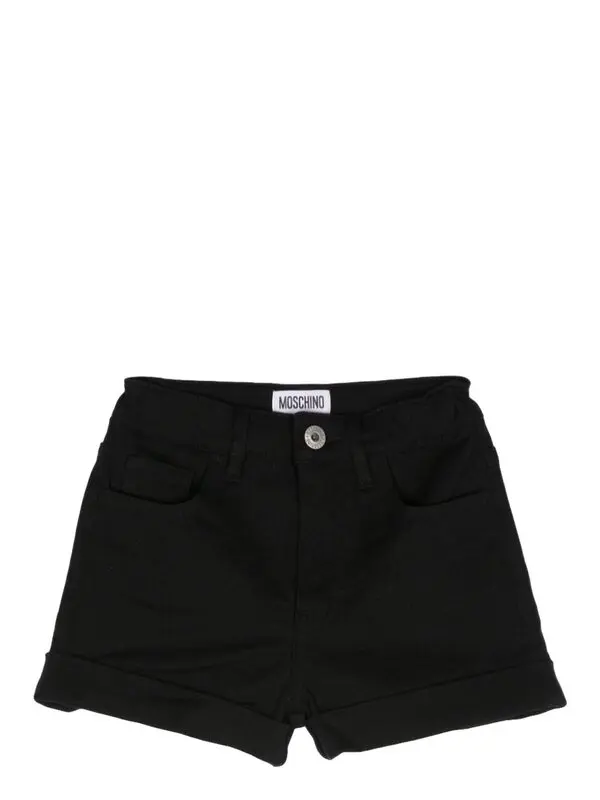 Moschino Embroidered Denim Shorts - Black