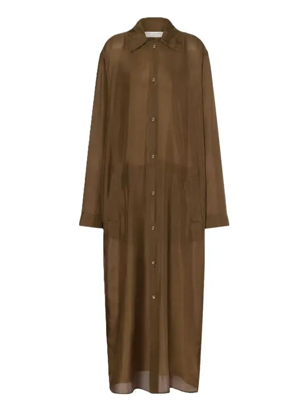 Philosophy Di Lorenzo Serafini Lapel Collar Long Jacket - Brown