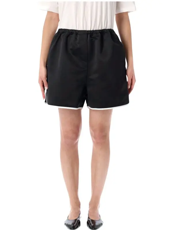 THE FRANKIE SHOP Elastic Waist Boxer Style Shorts - Black