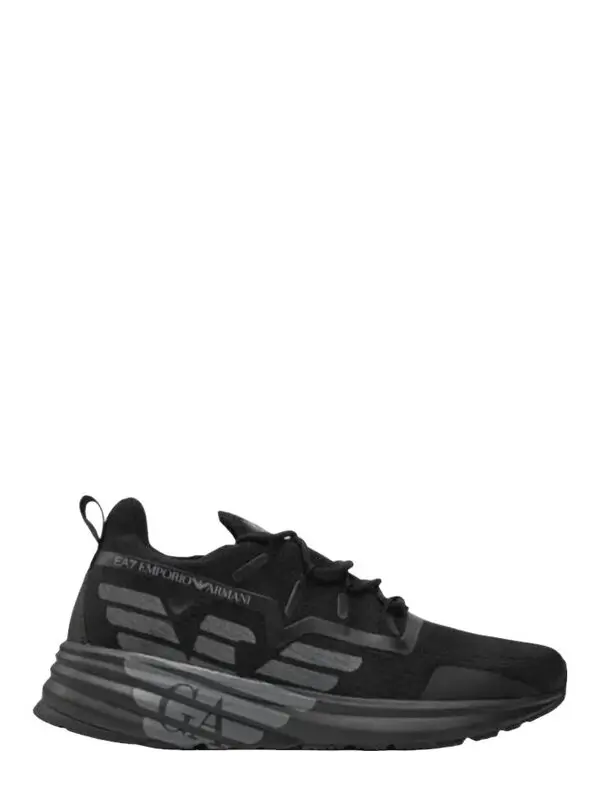 EA7 Eagle Logo Low-top Lace-up Sneakers - Black