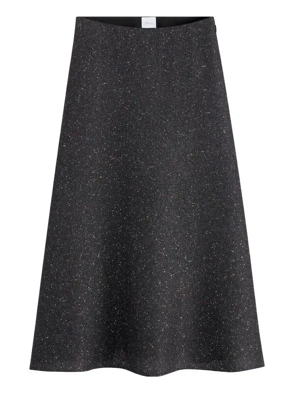 Dior Mid-length Flared Skirt With Tonal Lining - Black